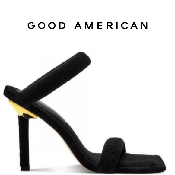 Good American | Shoes | Good American Terry Cloth Heeled Sandals Size 9 ...
